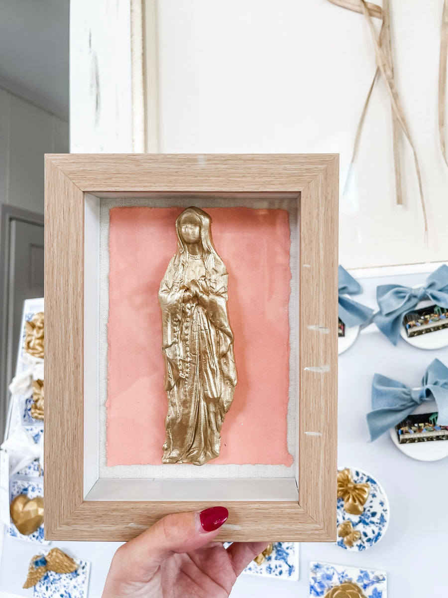 Blessed Mother Shadow box with gold intaglio- Mae Mae Art – Shop Plain ...