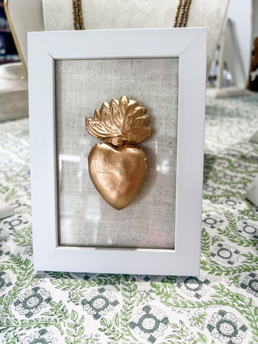 Sacred Heart White Frame- Mae Mae Art by Maegan Hanna – Shop Plain Jane ...